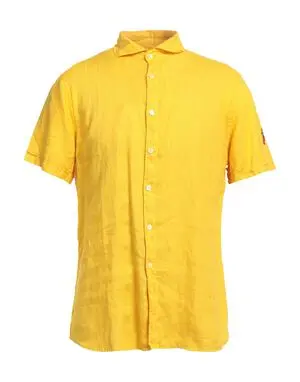 COOPERATIVA PESCATORI POSILLIPO Man Shirt Azure Size Xl Linen Yellow