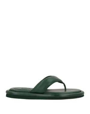 GIA BORGHINI Thong Sandals In Leather - Green