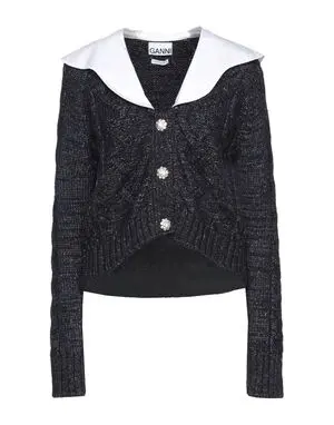GANNI Mélange Knit Cardigan - Blue