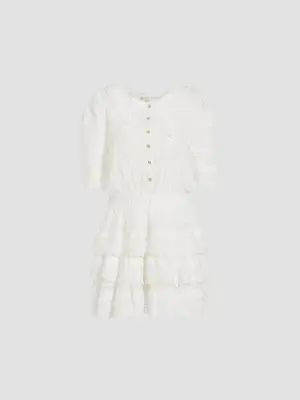 LoveShackFancy Quincy Embroidered Lace Minidress