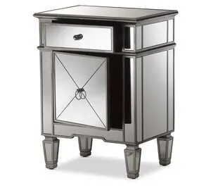 BAXTON STUDIO Claudia Hollywood Regency Mirrorenightstand
