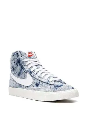 Nike Blazer Mid '77 Washed Denim Sneakers - Blue