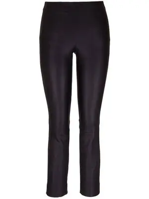 Vince Leather Slim-cut Trousers