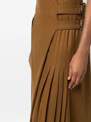 Alberta Ferretti Pleated Knitted Midi Skirt