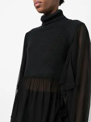 Alberta Ferretti Panelled Roll Neck Jumper