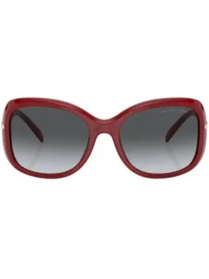 Prada Logo-arm Detail Sunglasses - Red