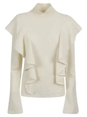 Chloé Ribbed Ruffled Top