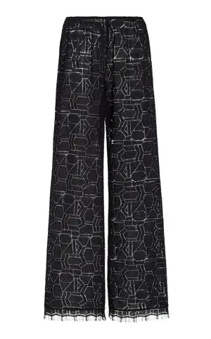 LESET Daniel Lace Wide-leg Pants