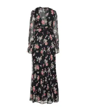 Liu Jo Maxi Dress In Chiffon With Floral Print And Ruffles