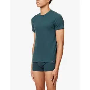 TOM FORD Brand-patch Short-sleeved Stretch-cotton T-shirt