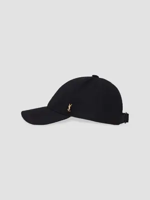 Saint Laurent Felt Baseball Cap - Black