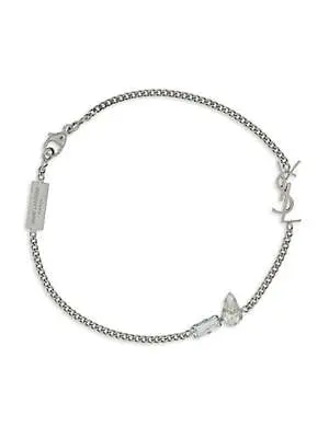 Saint Laurent Opyum Charm Bracelet In Metal And Rhinestone - Argent Oxyde Crystal