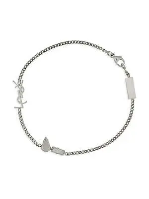 Saint Laurent Opyum Charm Bracelet In Metal And Rhinestone