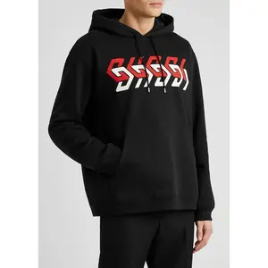 Gucci Logo Hooded Cotton Sweatshirt
