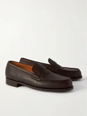 J.M. WESTON 180 Full-grain Leather Penny Loafers - Brown