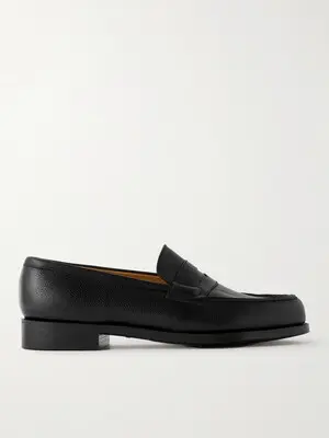 J.M. WESTON 180 Full-grain Leather Penny Loafers - Black