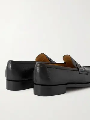 J.M. WESTON 180 Full-grain Leather Penny Loafers - Black