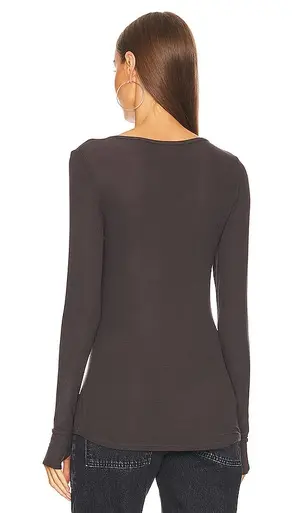 Michael Lauren Tahoe Henley Top - Vintage Black