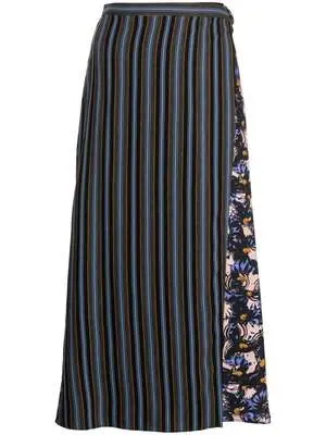 Paul Smith Panelled Stripe-print Midi Skirt