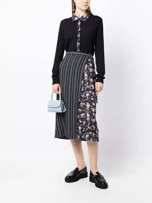 Paul Smith Panelled Stripe-print Midi Skirt