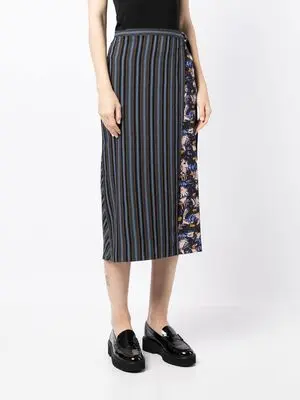 Paul Smith Panelled Stripe-print Midi Skirt