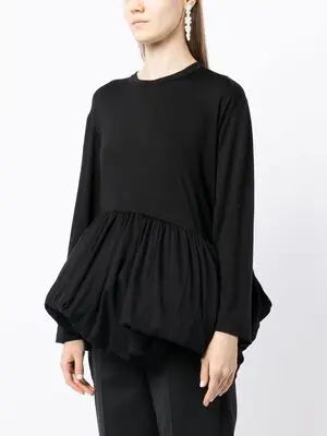Comme Des Garçons Gathered-hem Blouse