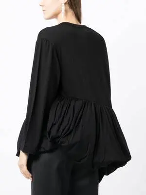 Comme Des Garçons Gathered-hem Blouse