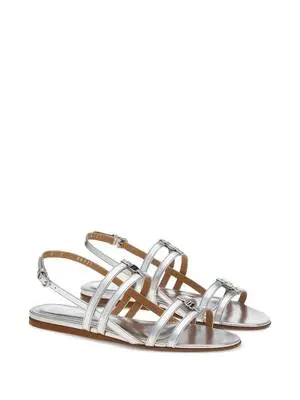FERRAGAMO Vara Leather Sandals - Silver