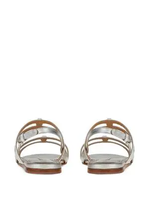 FERRAGAMO Vara Leather Sandals - Silver