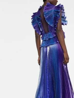Alberta Ferretti Ruffle-detail Sleeveless Dress