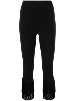 Norma Kamali Fringed Cropped Trousers