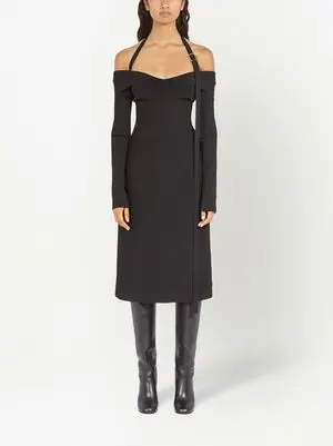 FERRAGAMO Off-shoulder Midi Dress