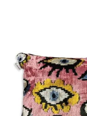 LES-OTTOMANS Eye-motif Jacquard Velvet Cushion