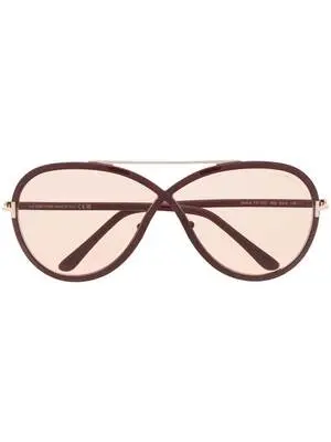 TOM FORD Round-frame Oversized Sunglasses - Red