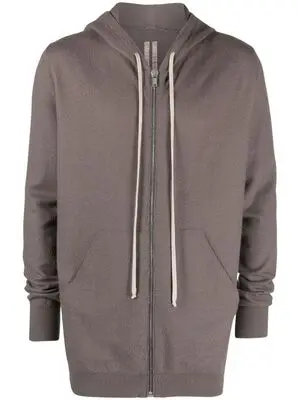 Rick Owens Drawstring Zip-up Hoodie - Grey