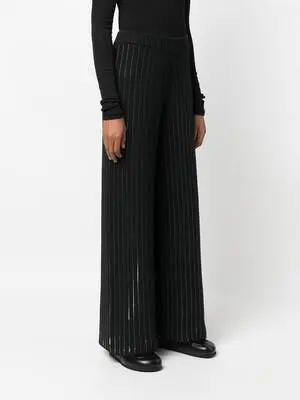 Fabiana Filippi Chunky-knit Wide-leg Trousers - Black