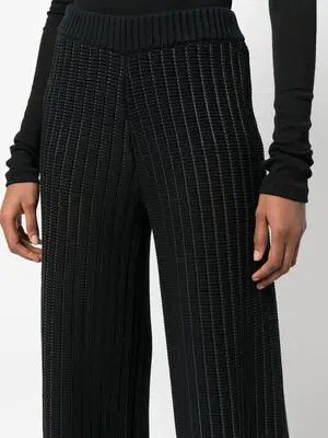 Fabiana Filippi Chunky-knit Wide-leg Trousers - Black
