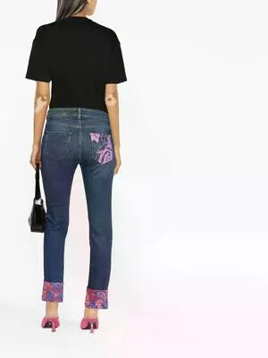 Versace Baroque Cuff Skinny Jeans