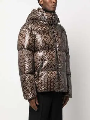 Mackage Kent Monogram-print Padded Coat - Brown