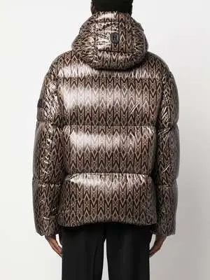 Mackage Kent Monogram-print Padded Coat - Brown