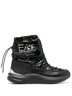 EA7 Logo-print Quilted Snow Boots - Black