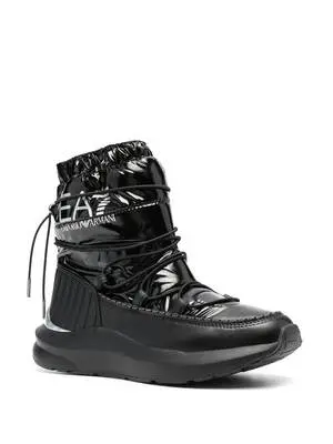 EA7 Logo-print Quilted Snow Boots - Black