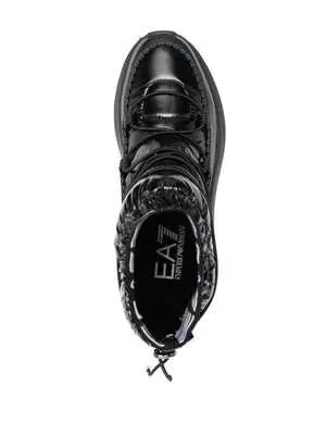 EA7 Logo-print Quilted Snow Boots - Black