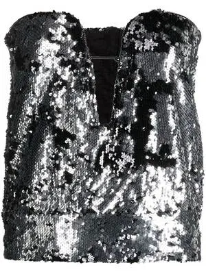 Isabel Marant Sequin-embellished Plunge Top