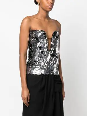 Isabel Marant Sequin-embellished Plunge Top