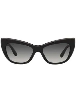 Dolce & Gabbana Logo-plaque Cat-eye Sunglasses - Black