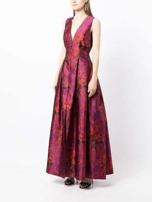 Sachin & Babi Brooke Floral-print Evening Dress - Purple