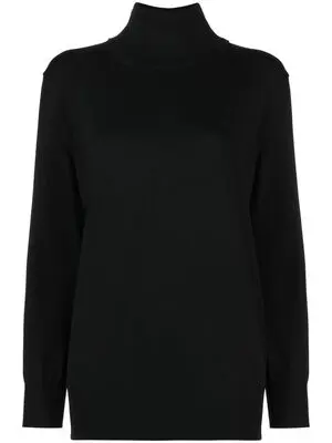 JIL SANDER Ribbed-knit Wool Jumper - Black