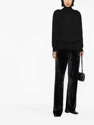 JIL SANDER Ribbed-knit Wool Jumper - Black