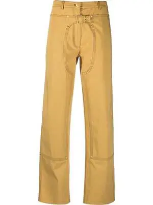 Stella McCartney Buckle-detail Straight Trousers - Yellow